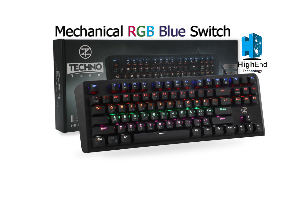 Techno Zone Gaming Mechanical Keyboard WITH RGB LED LIGHTS - 82 Key ...
